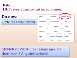 PPT: Greet someone and say your name - French | Teaching Resources