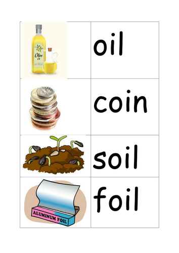 Phase 3 matching oi pictures and words | Teaching Resources