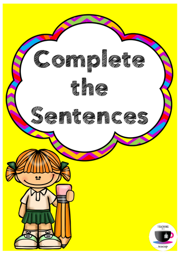 FREEBIE - Complete the Sentence | Teaching Resources