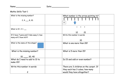KS1 - Maths and SPaG Skills Tests - Autumn Term 1 - Assessment ...
