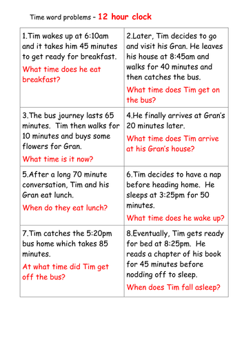 Maths KS2 Time word problems | Teaching Resources Maths KS2 Time word problems | Teaching Resources