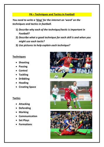 Btec Sport Level 2 Unit 2 Practical Sport LO4 techniques and tactics ...