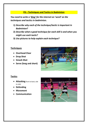 Btec Sport Level 2 Unit 2 Practical Sport LO4 techniques and tactics ...