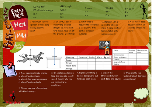 Forces and Motion Revision / Newton's Laws Revision / Nandos Revision ...