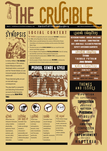 The Crucible Poster A0 Download | Teaching Resources