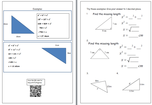 Gcse Maths Pythagoras Theorem Lesson Workbook With Answers Teaching Resources