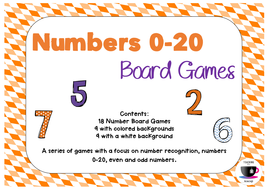 Number Recognition Board Games 0-20 | Teaching Resources
