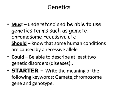 New GCSE Genetics_Lesson 6_B2 6.6_ Genetics | Teaching Resources