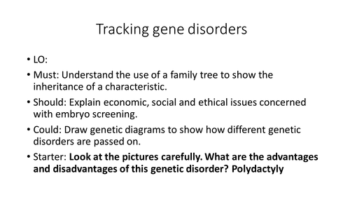 New GCSE Genetics_Lesson 6_B2 6.8_Tracing gene disorders | Teaching ...