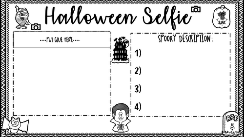 HALLOWEEN SECRET SELFIE - descriptive writing | Teaching Resources