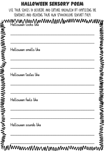 HALLOWEEN POETRY - senses and acrostic poetry | Teaching Resources