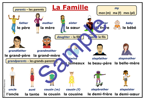 French Family (Ma Famille) Worksheets | Teaching Resources