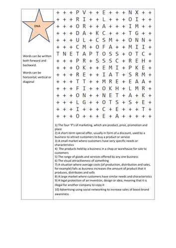 Edexcel GCSE (9-1) Business Topic 2.2 key words wordsearch | Teaching ...
