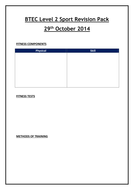 Btec Sport Level 2 - Unit 1 exam Revision pack/Booklet - questions ...