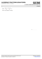 GCSE 9-1 Exam Question Practice (Algebraic Fractions - Equations ...