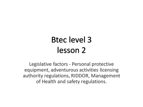 Btec Sport Level 3 - Unit 3 - Assessing Risk in Sport - lesson 2 ...