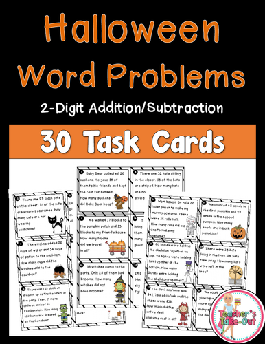 Halloween Word Problems using 2-Digit Addition and Subtraction ...
