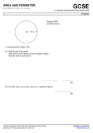 GCSE 9-1 Exam Question Practice (Area + Perimeter) | Teaching Resources