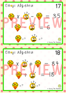 Algebra Task Cards: Grades 4 - 6 | Teaching Resources