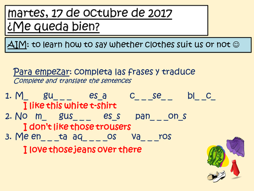 GCSE and KS3 LA ROPA (clothes) resources - MIX OF TENSES | Teaching ...