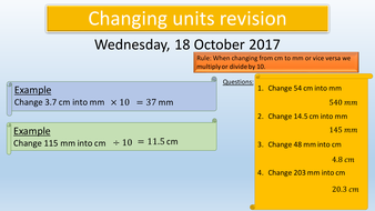 Revision Lessons Changing Units and rearranging formula | Teaching ...