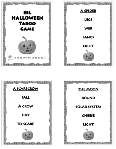 Halloween - ESL Taboo Speaking Game | Teaching Resources