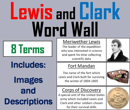 Lewis and Clark Word Wall Cards | Teaching Resources