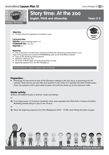 AnimalKind lesson 12: At the zoo | Teaching Resources