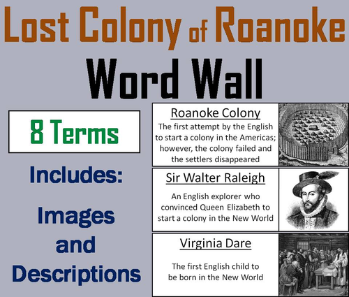 Lost Colony of Roanoke Word Wall Cards | Teaching Resources
