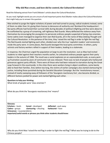 Mao and the Cultural Revolution | Teaching Resources