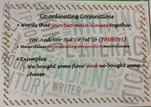 Coordinating Conjunctions Poster | Teaching Resources