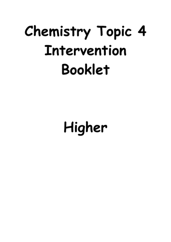 AQA Chemistry Topic 4: Chemical Calculations Revision/Intervention ... AQA Chemistry Topic 4: Chemical Calculations Revision/Intervention ...