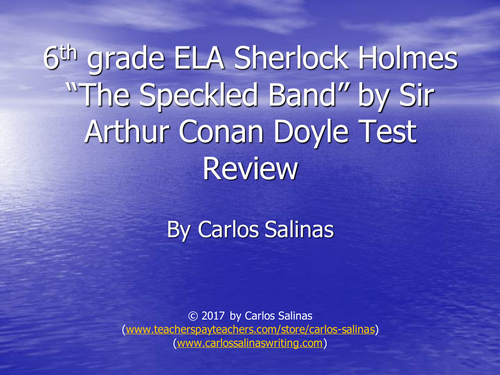 The Speckled Band Test ELA Powerpoint Review Multiple-choice Game ...