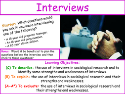 Interviews Lesson - Studying Society - Sociology AQA GCSE | Teaching ...