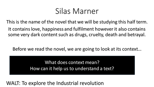 Silas Marner for Yr 9 SOW - Part I | Teaching Resources