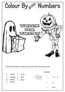 Halloween Colour By Binary Numbers | Teaching Resources