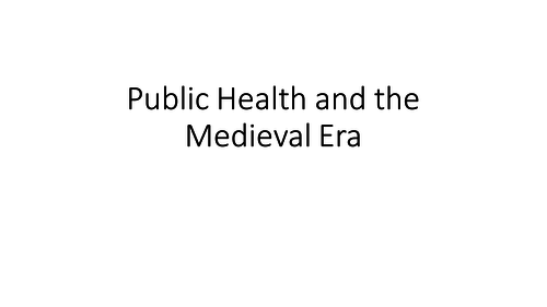 Public Health in Medieval Towns | Teaching Resources