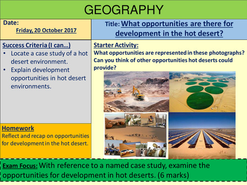 Opportunities in Hot Desert Environments | Teaching Resources