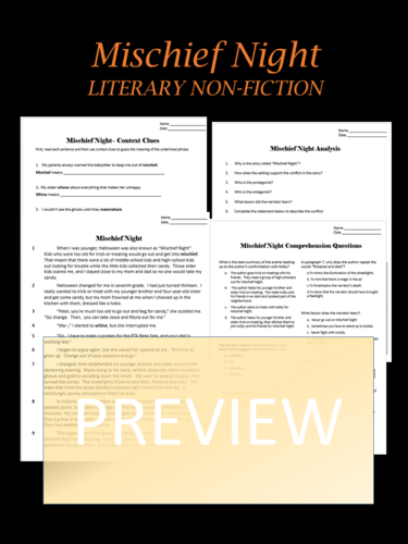 HALLOWEEN: Literary Non-Fiction, Poetry, Myth and more | Teaching Resources