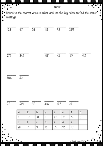 DECIMALS Secret Message Tasks/Printables (covers rounding and adding ...
