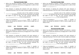 GCSE Chemistry Atomic Structure and Periodic Table starters/plenaries ...