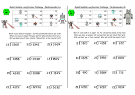 Long Division KS2 Y6 - differentiated challenges inc. missing digits ...