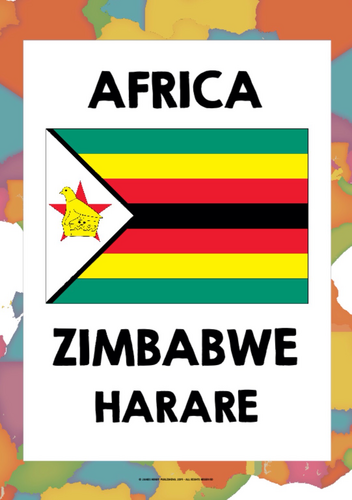 GEOGRAPHY AFRICA COUNTRIES CAPITALS FLAGS POSTERS | Teaching Resources