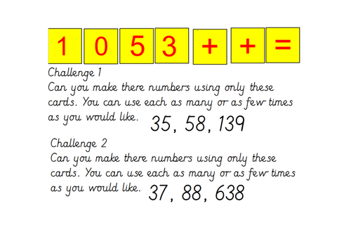 Target Number Challenge Finding Ways of Making Different Numbers ...