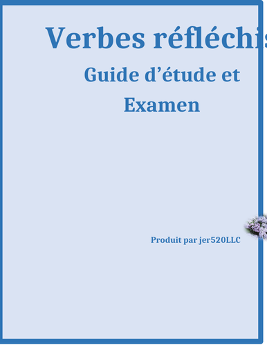 Verbes réfléchis (French Reflexive Verbs) Study Guide and Test ...