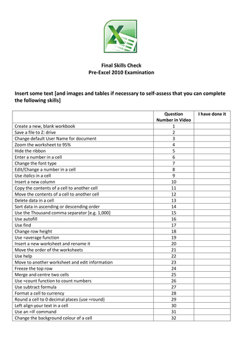 Excel assessment and revision tool for ECDL [with full diagnostic link ...