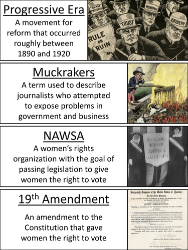 The Progressive Era Word Wall Cards | Teaching Resources
