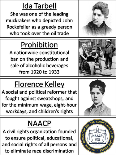 The Progressive Era Word Wall Cards | Teaching Resources