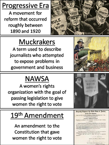 The Progressive Era Word Wall Cards | Teaching Resources