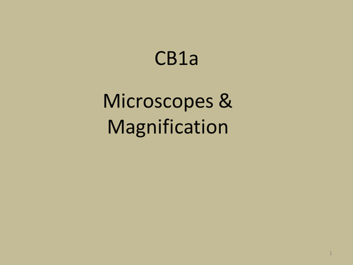 CB1a - Microscopes and Magnification | Teaching Resources